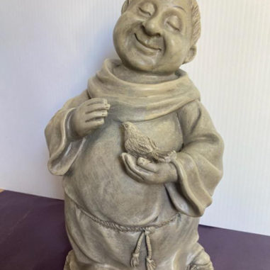 Monk holding a Bird - Dee-sign Landscaping & Garden Shop